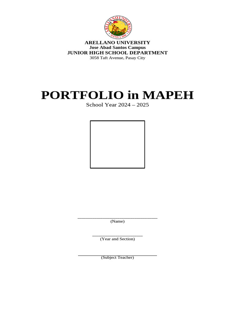 Portfolio Front Page | PDF