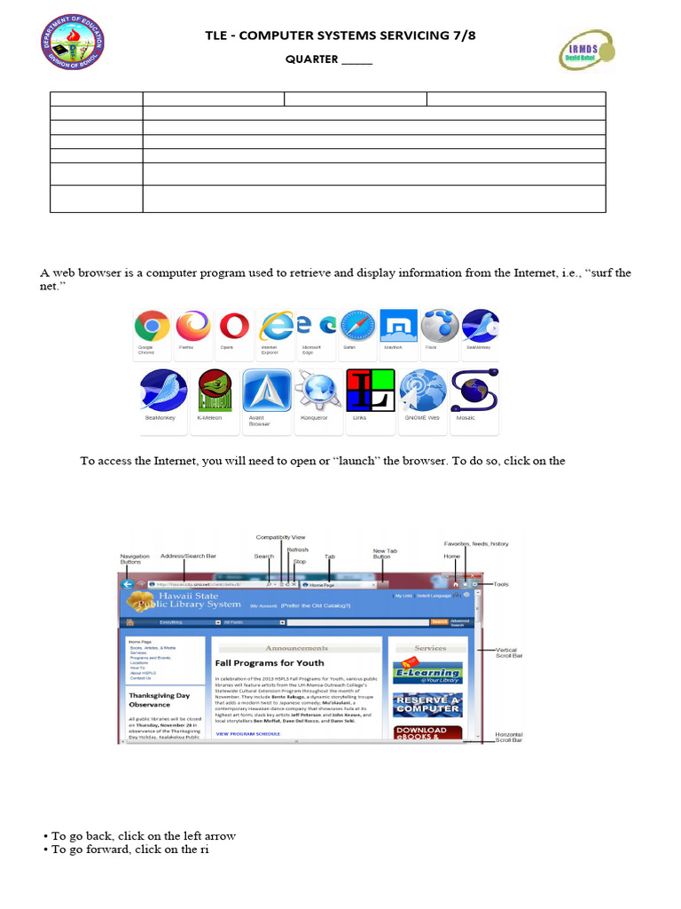 Tle - Computer Systems Servicing 7/8: Quarter: 1 Week: 7 Day: 1 25 ...