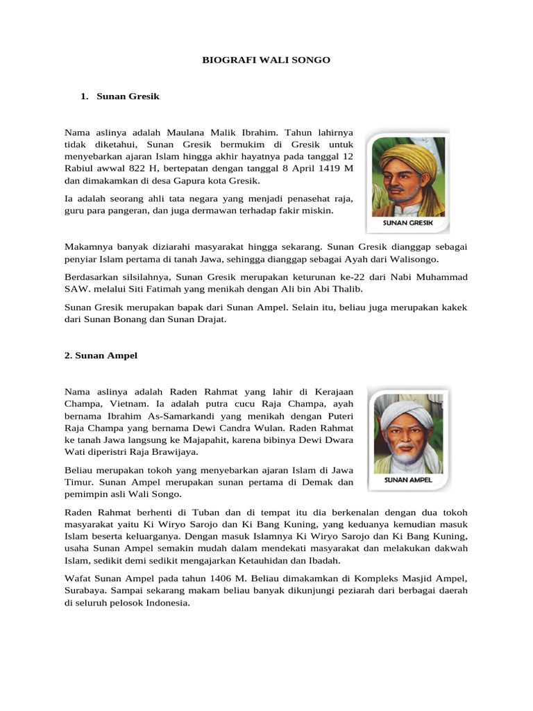 Biografi Wali Songo | PDF
