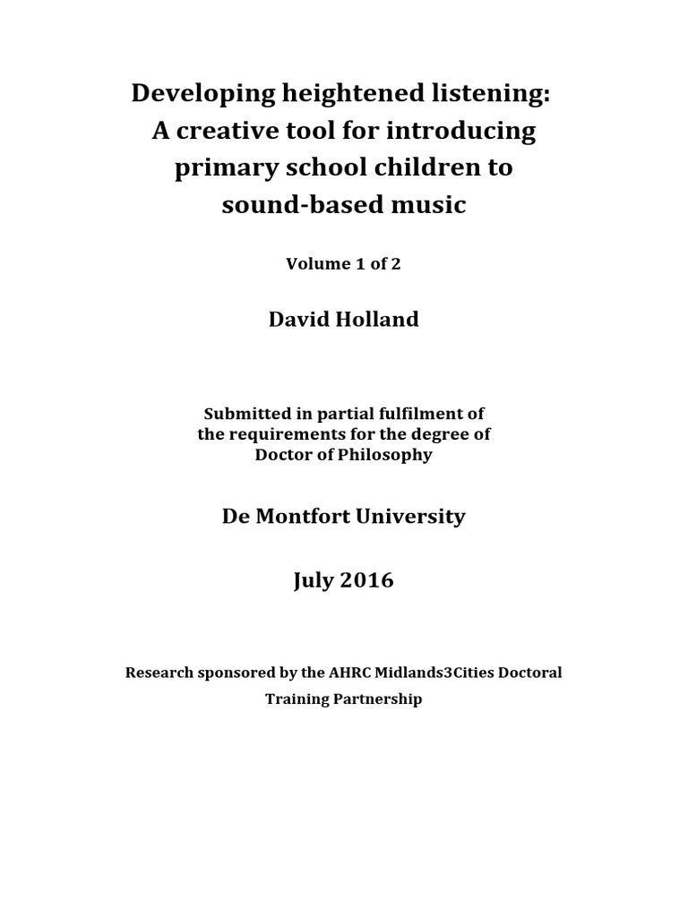 Developing Heightened Listening A Creati | PDF