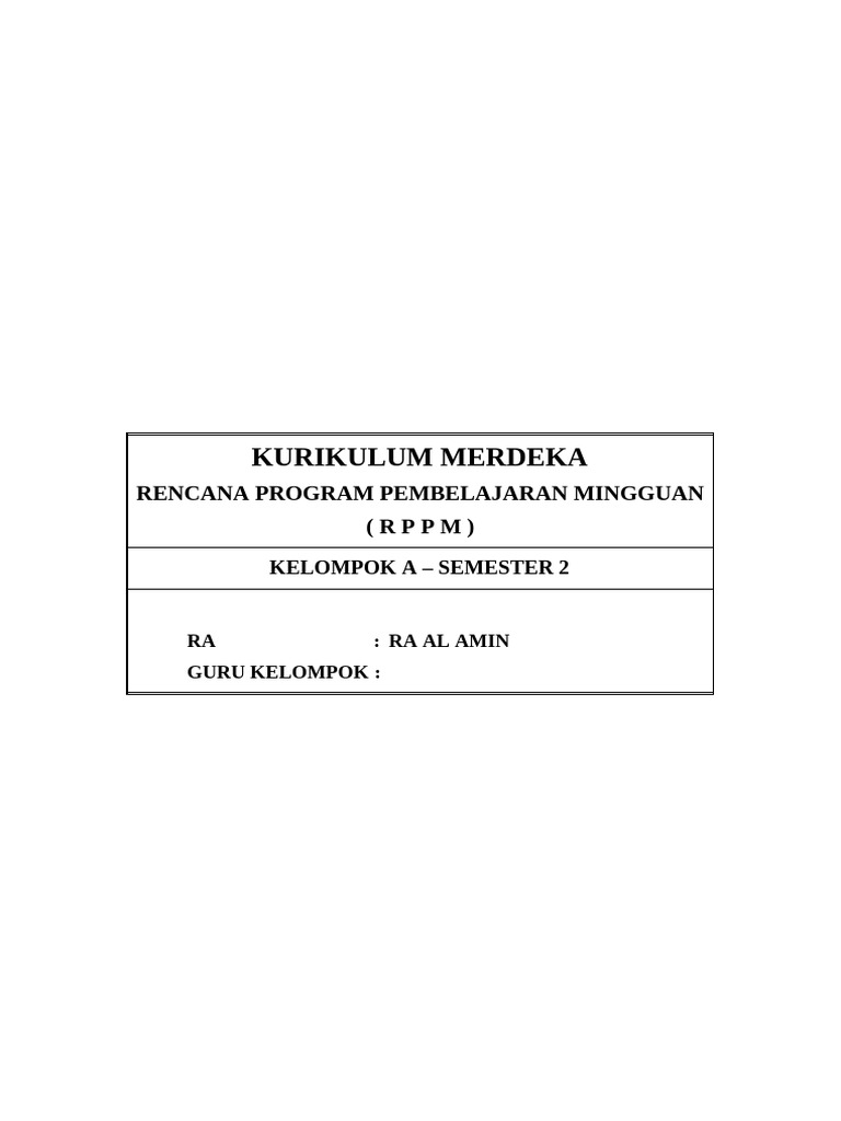 RPPM TK B Kurikulum Merdeka Smt2 | PDF