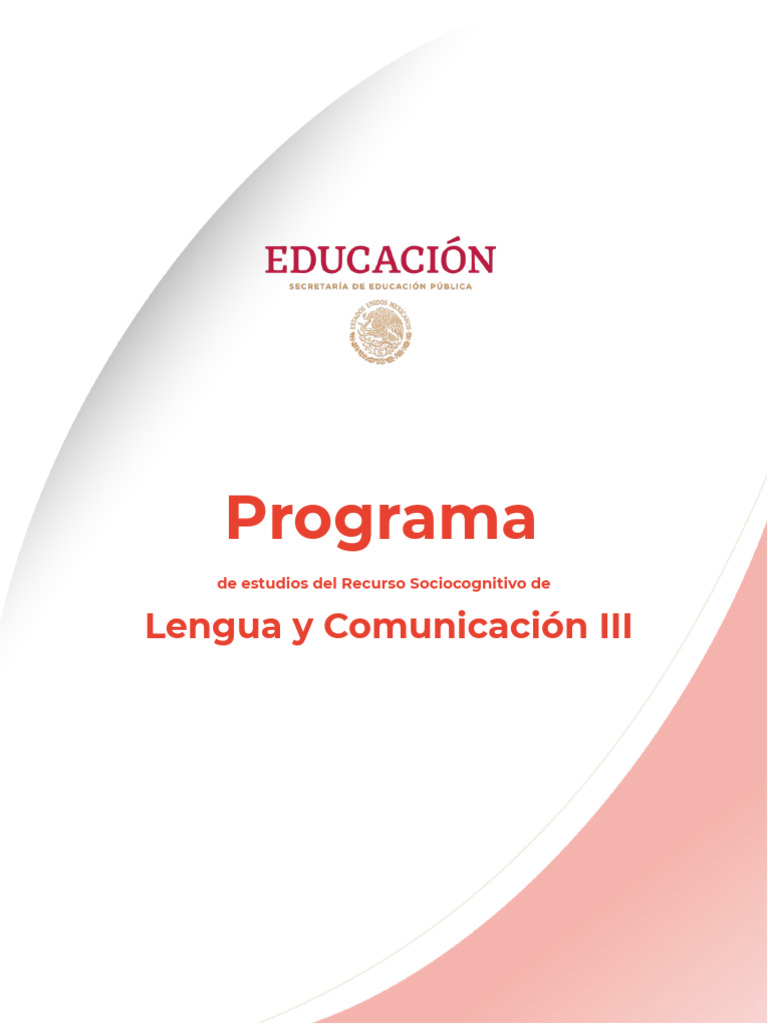 Lengua y Comunicaciòn III PROGRAMA DE ESTUDIOS | PDF