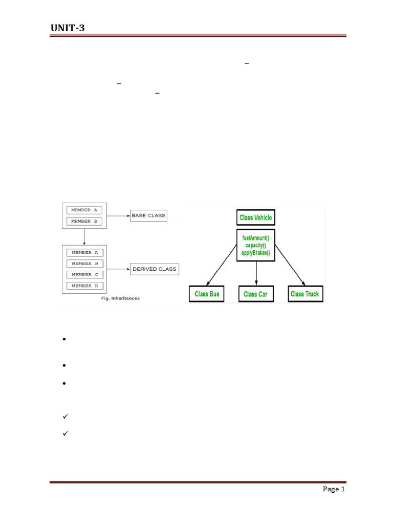 Unit 3 Part 1 Pdf Inheritance Object Oriented Programming Class Computer Programming 2765