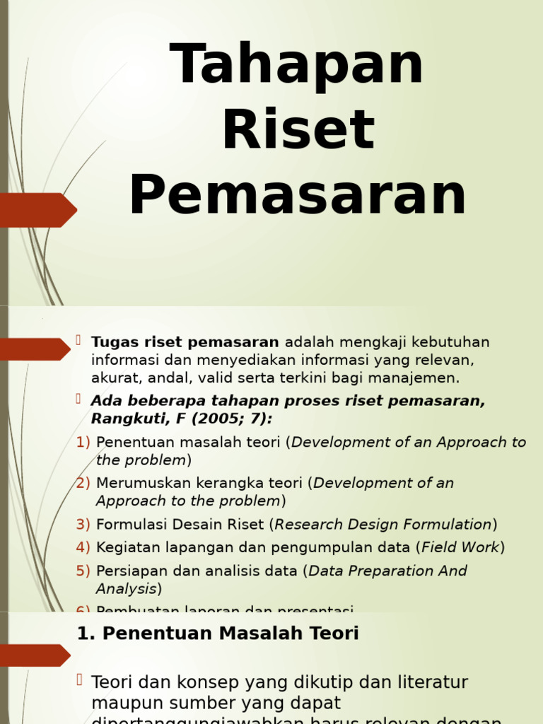 Tahapan Riset Pemasaran | PDF | Karier & Perkembangan