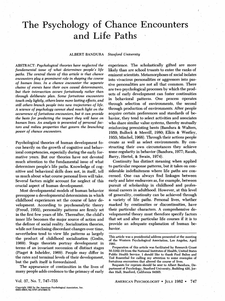 The Psychology of Chance Encounters | PDF