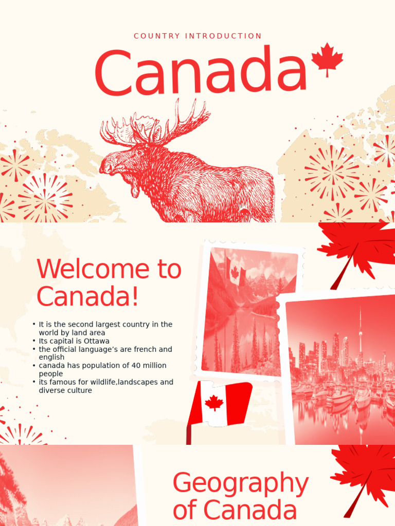Canada Introduction Presentation in Red and Cream Informative Style | PDF