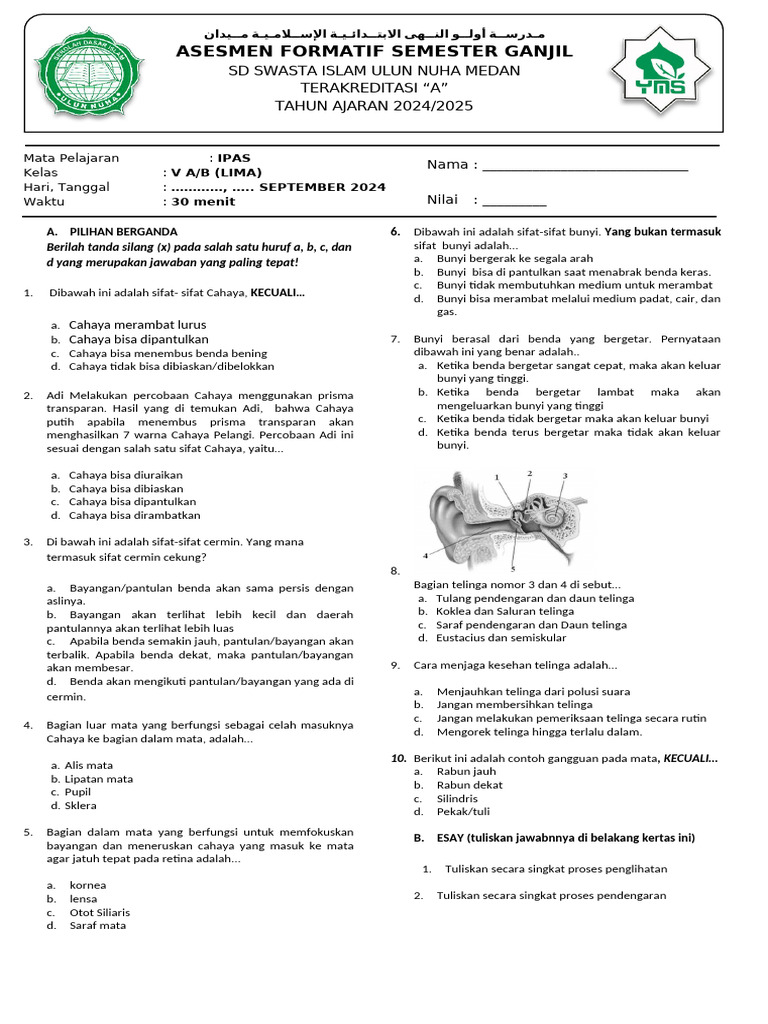 Soal PTS Ganjil Ipas | PDF