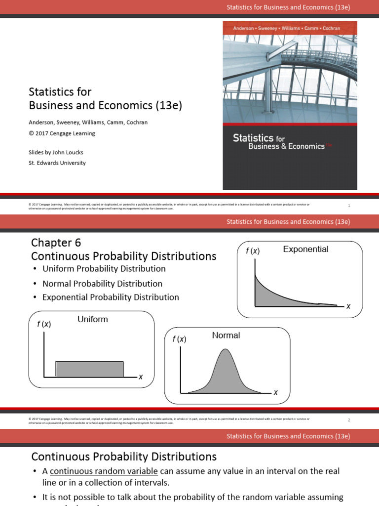 Chapter 6 Continuous Probability Distributions | PDF | Probability ...