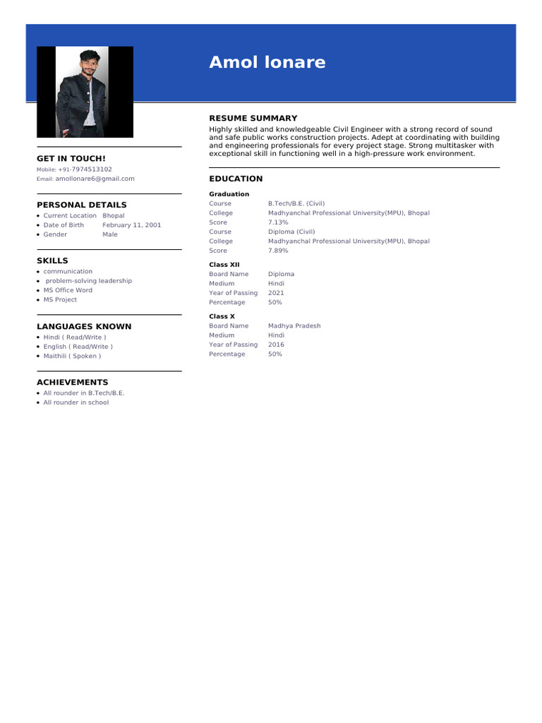 Amol Lonare Resume | PDF