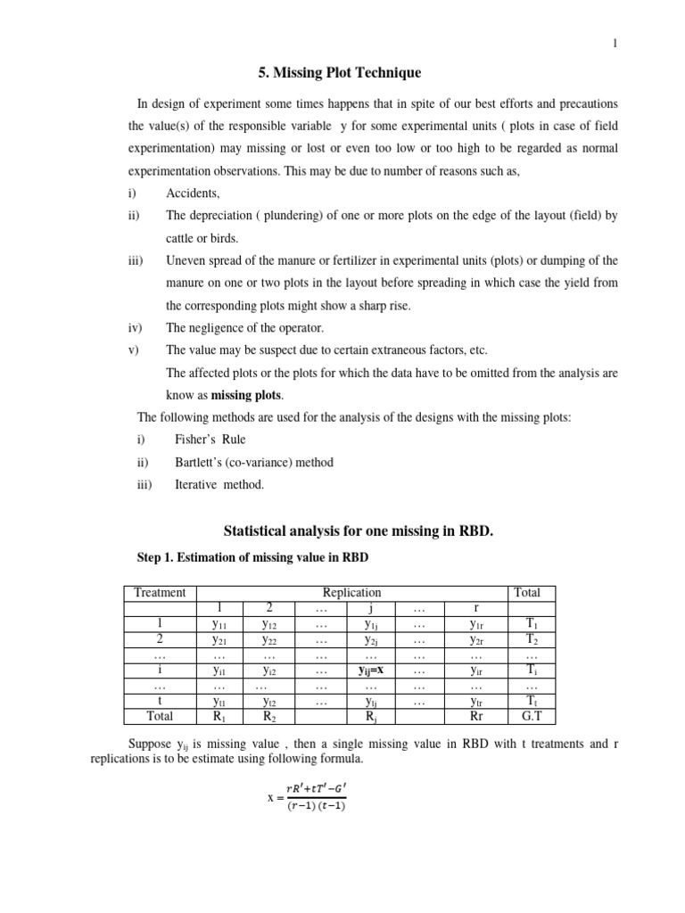 STAT - Missing Plot Techinique | PDF