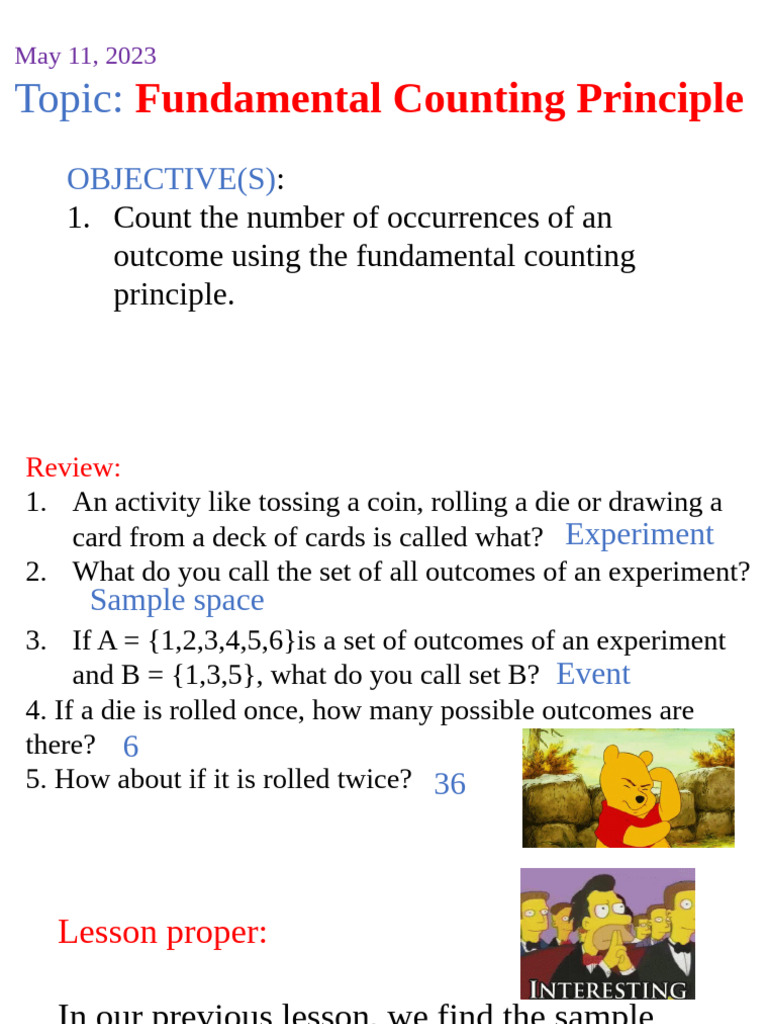 Fundamental Counting Principle | PDF