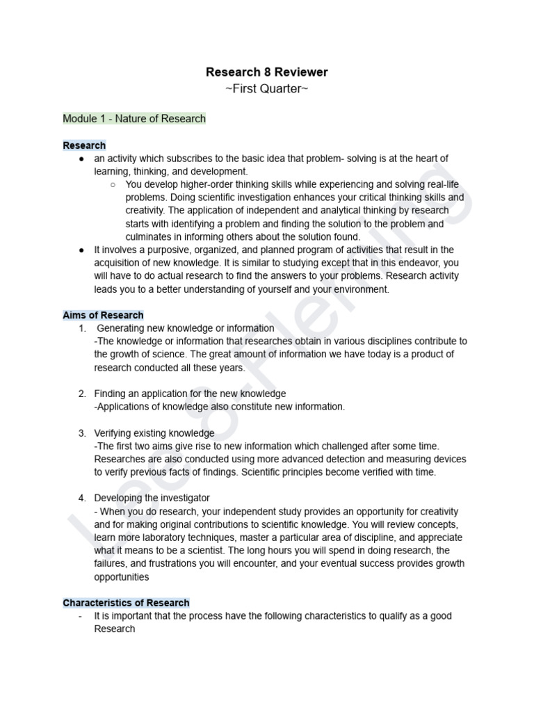 Research Reviewer | PDF