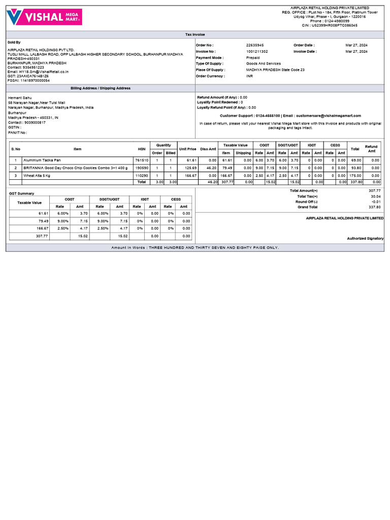 VMM Invoice 22635945 | PDF | Trade | Taxation