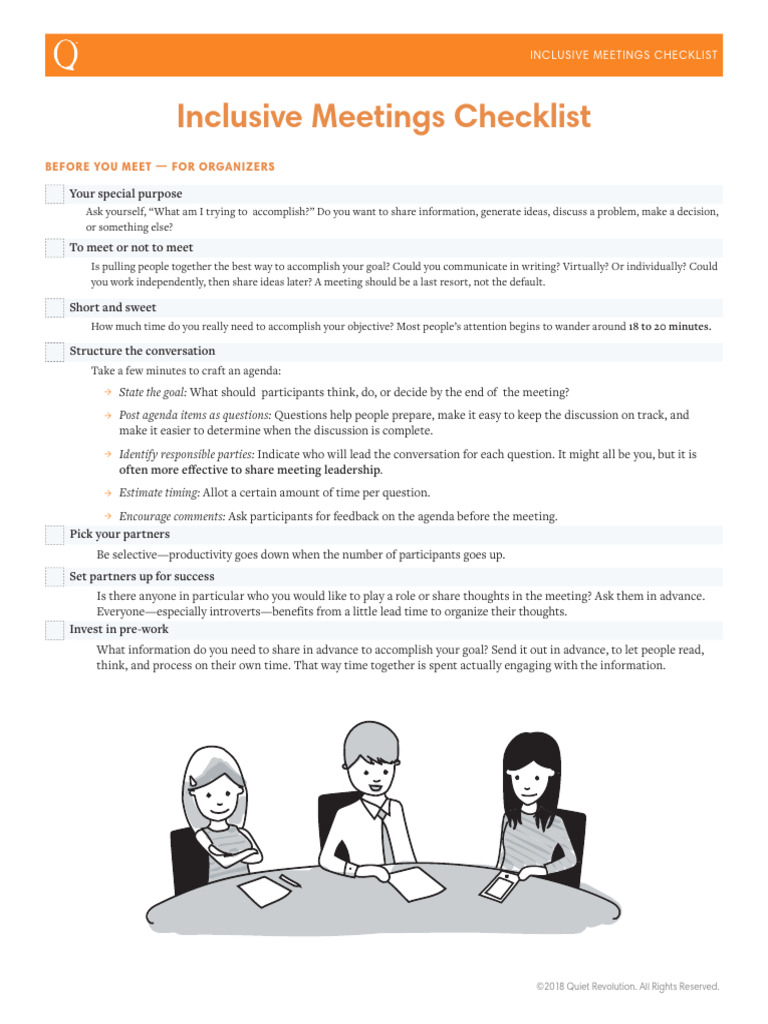 RC - Inclusive Meetings Checklist | PDF