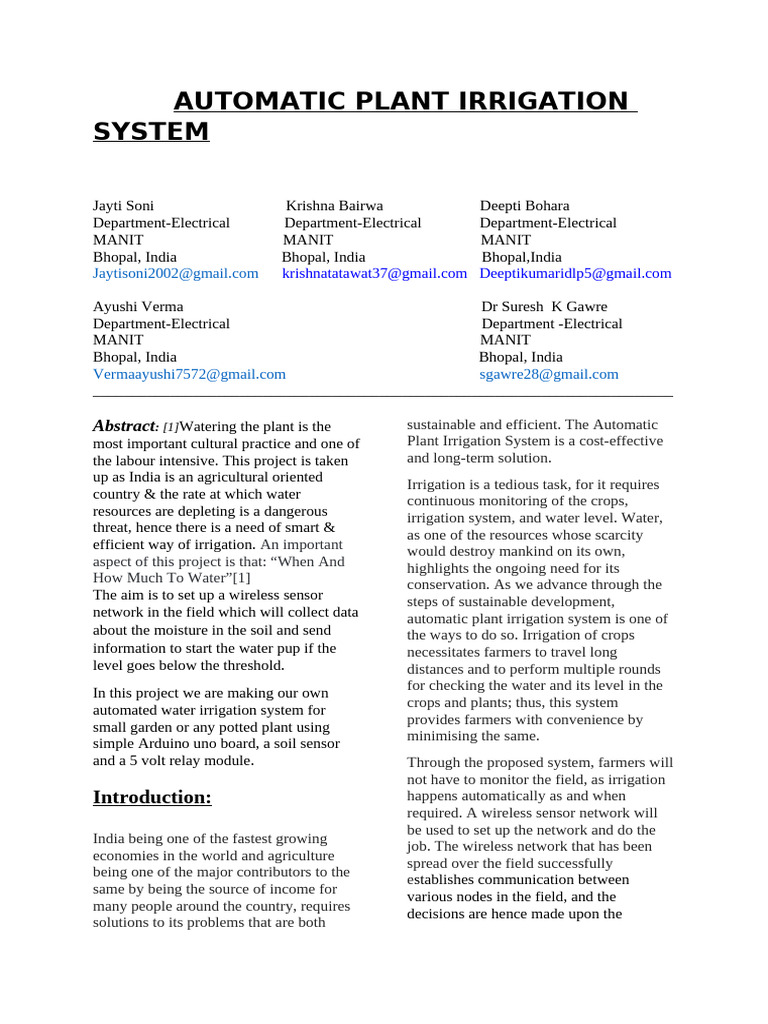 Automatic Plant Irrigation System..... | PDF