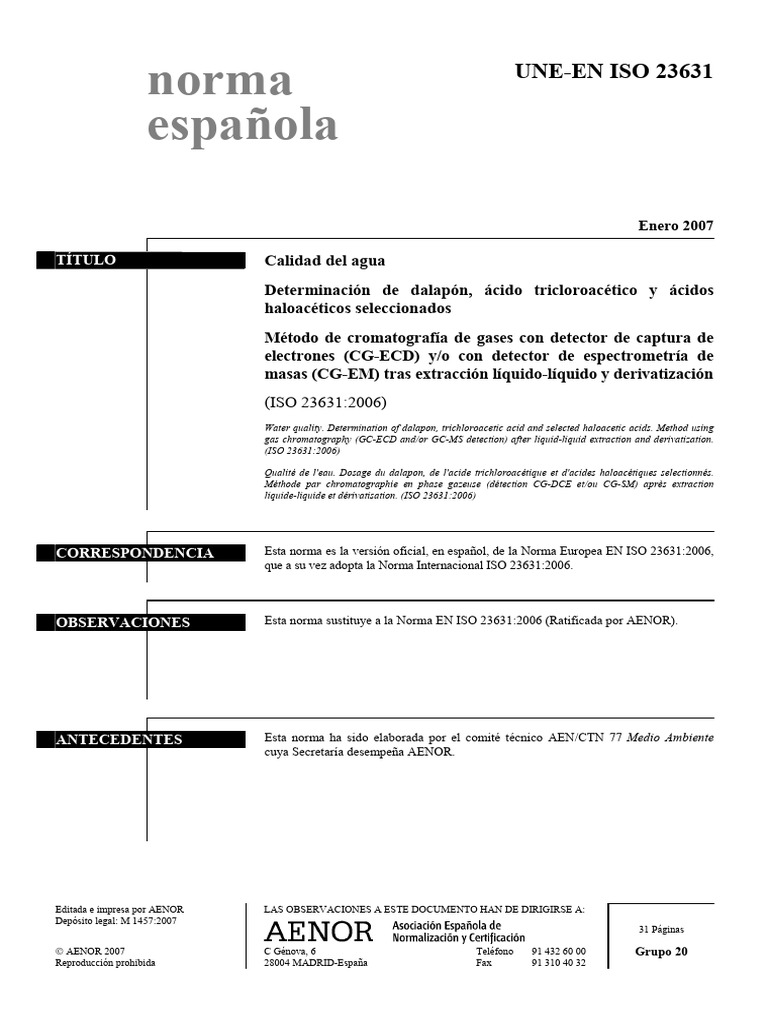 Une-En Iso 23631 2007 | PDF