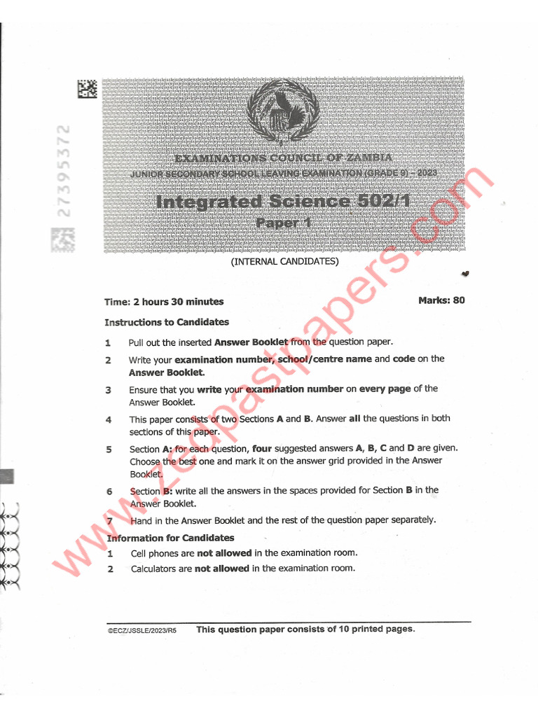 g9 Intergrated Science 2023 | PDF