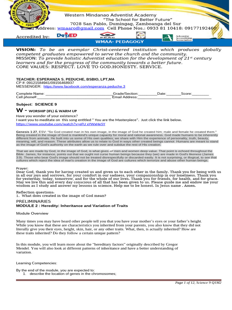 2022 Science 9 q1 Module 2 | PDF