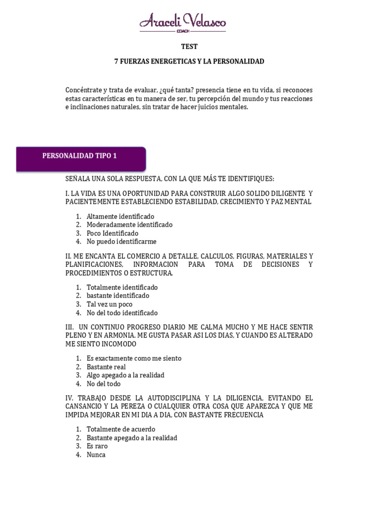 Copia de TEST 7 Personalidades | PDF