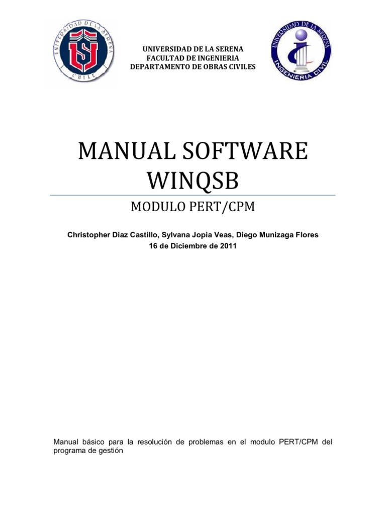 Programa WinQSB: Guía de Uso | PDF | La investigación de operaciones ...