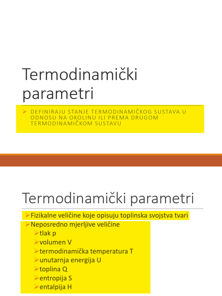 4.termodinamicki Parametri | PDF