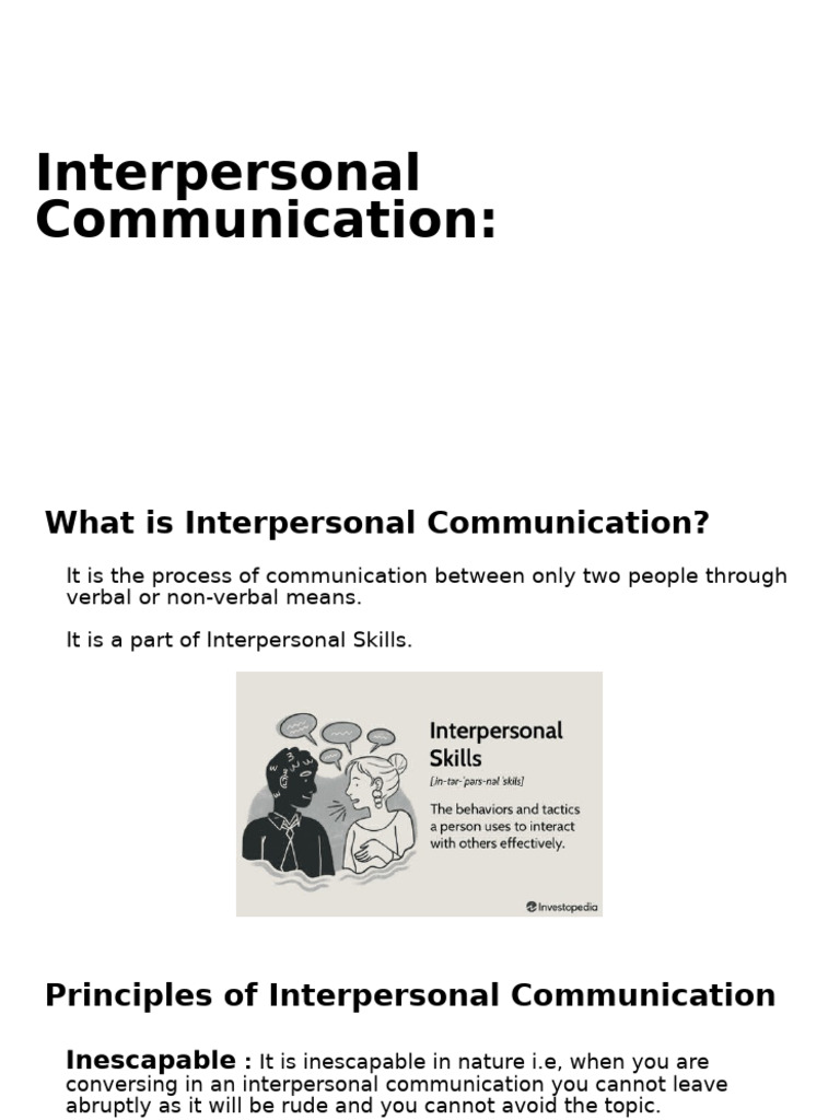 Interpersonal Comm | PDF