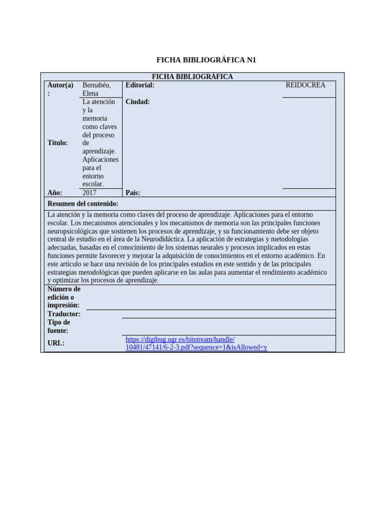 Ficha Bibliográfica Mate | PDF