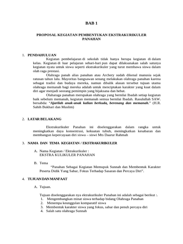 Proposal Eskul Panahan | PDF | Sharia