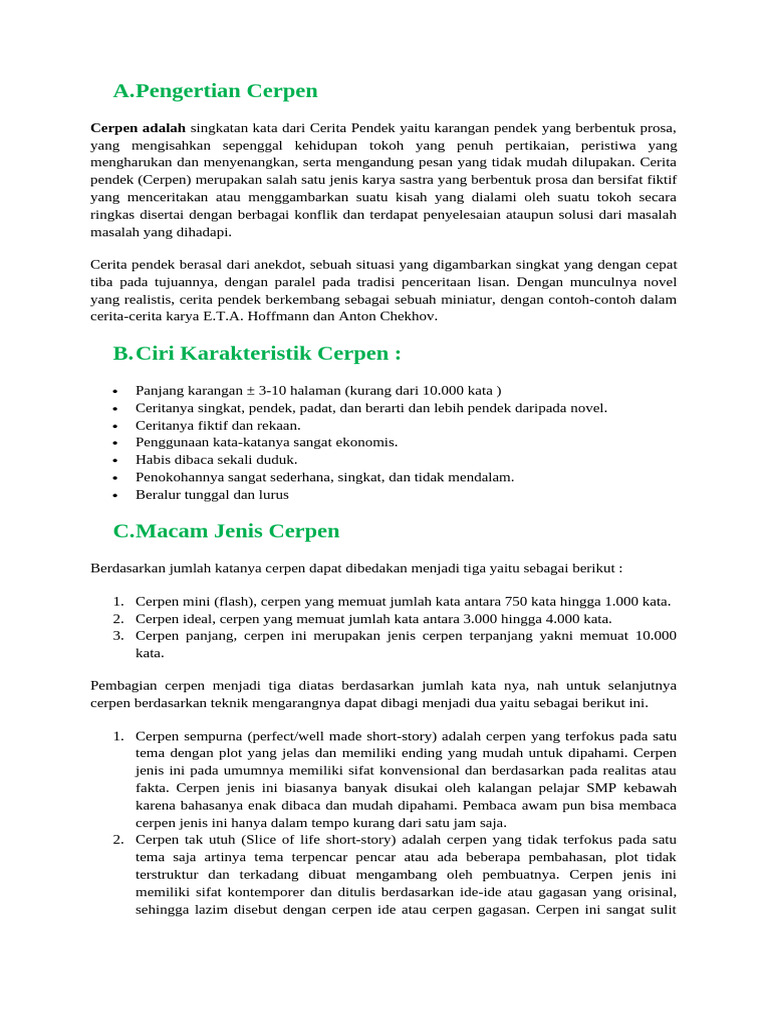 Materi Cerpen | PDF