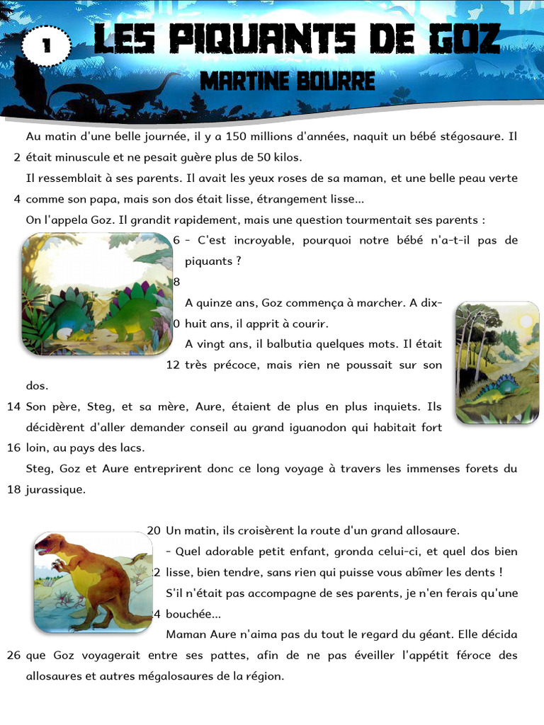 Tapuscrit-Texte Stade Alphabétique Avancé-Les Piquants de Goz | PDF