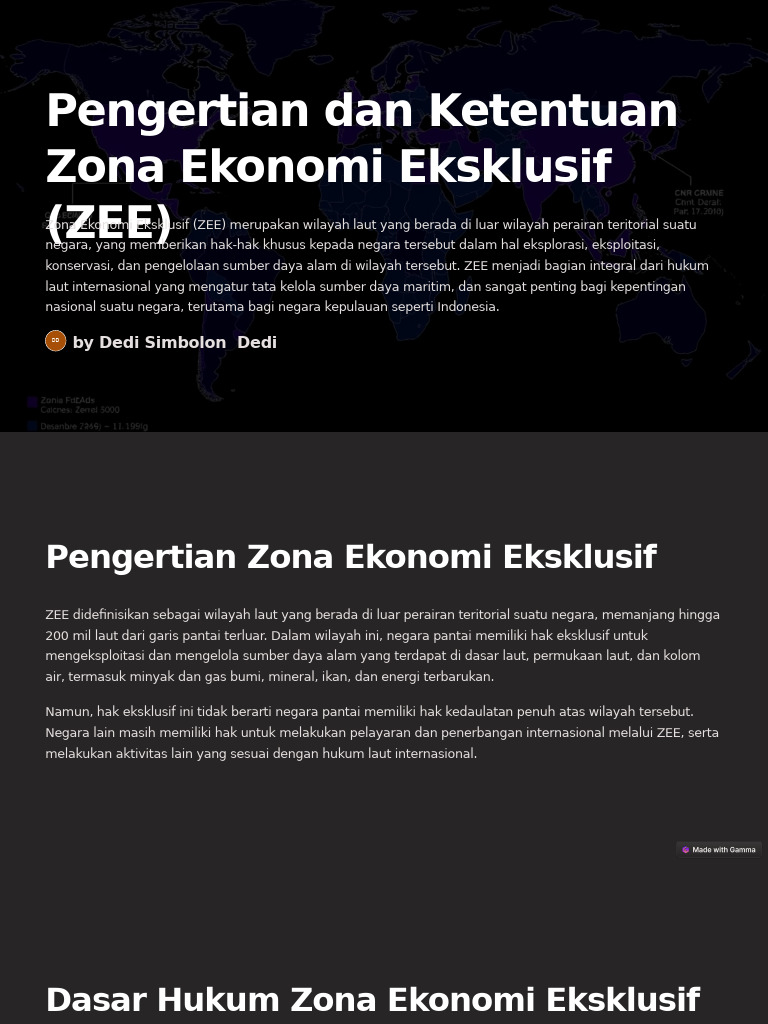 Pengertian Dan Ketentuan Zona Ekonomi Eksklusif ZEE | PDF