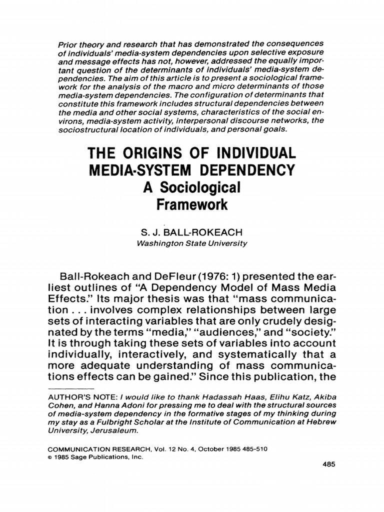 Ball Rokeach Research | PDF