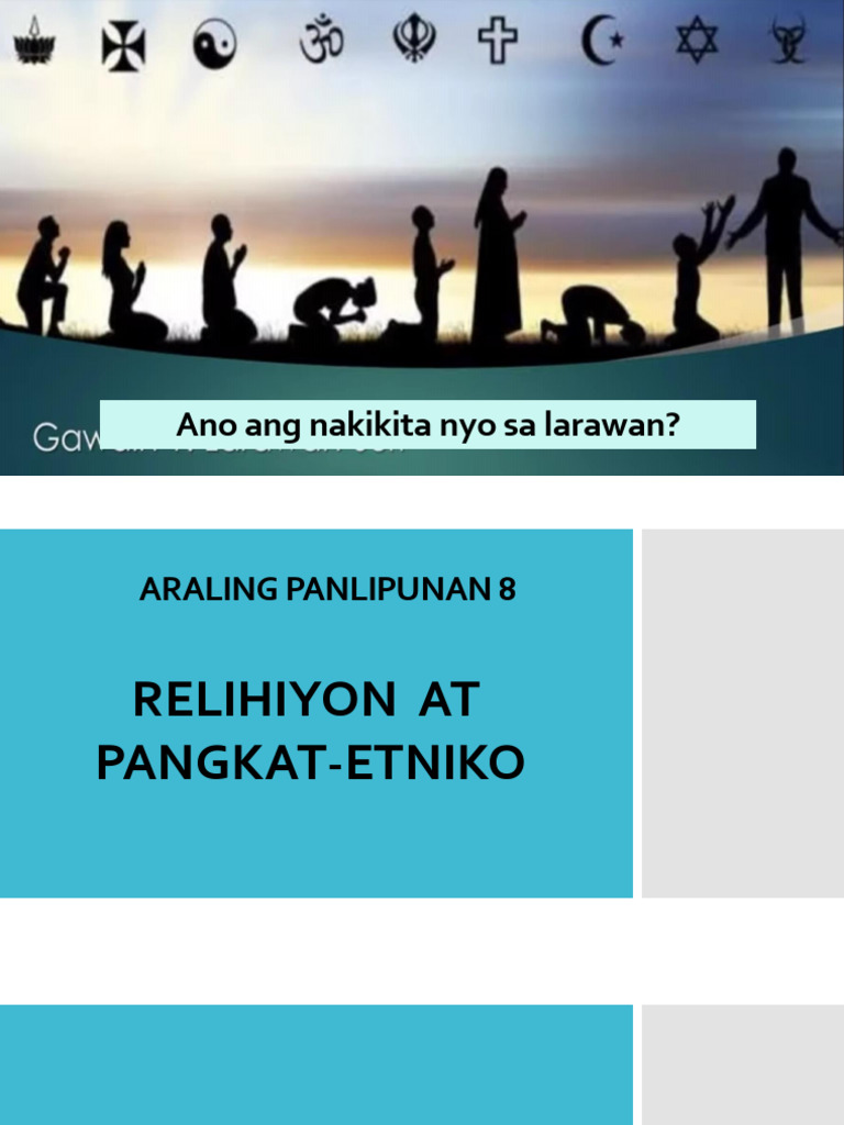 Araling Panlipunan 8 - Relihiyon at Pangkat-Etniko | PDF