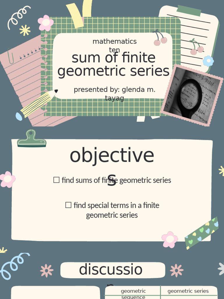Sum of Finite Geometric Sequences | PDF
