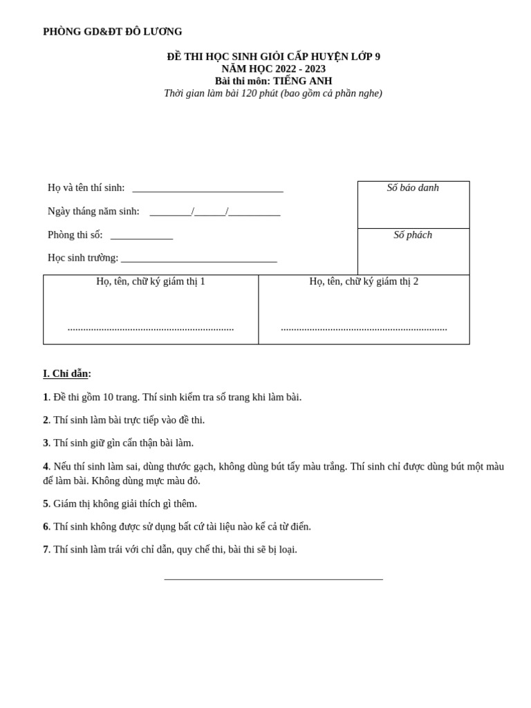 ĐỀ 9 HSG (2) | PDF