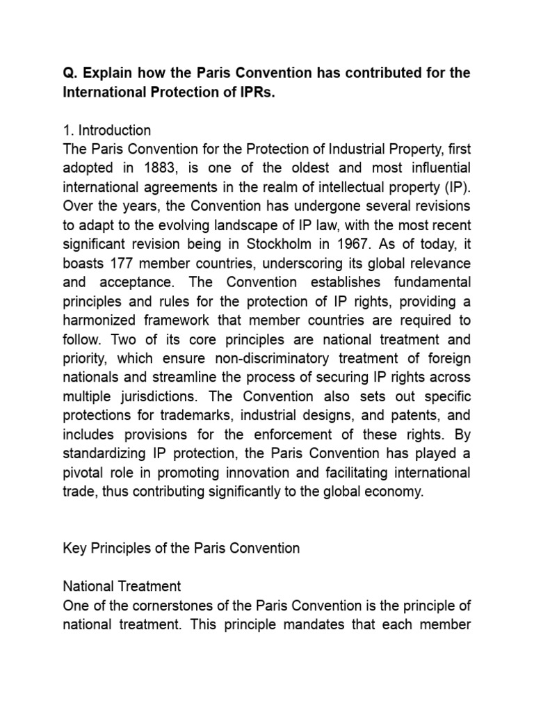 Paris Convention | PDF