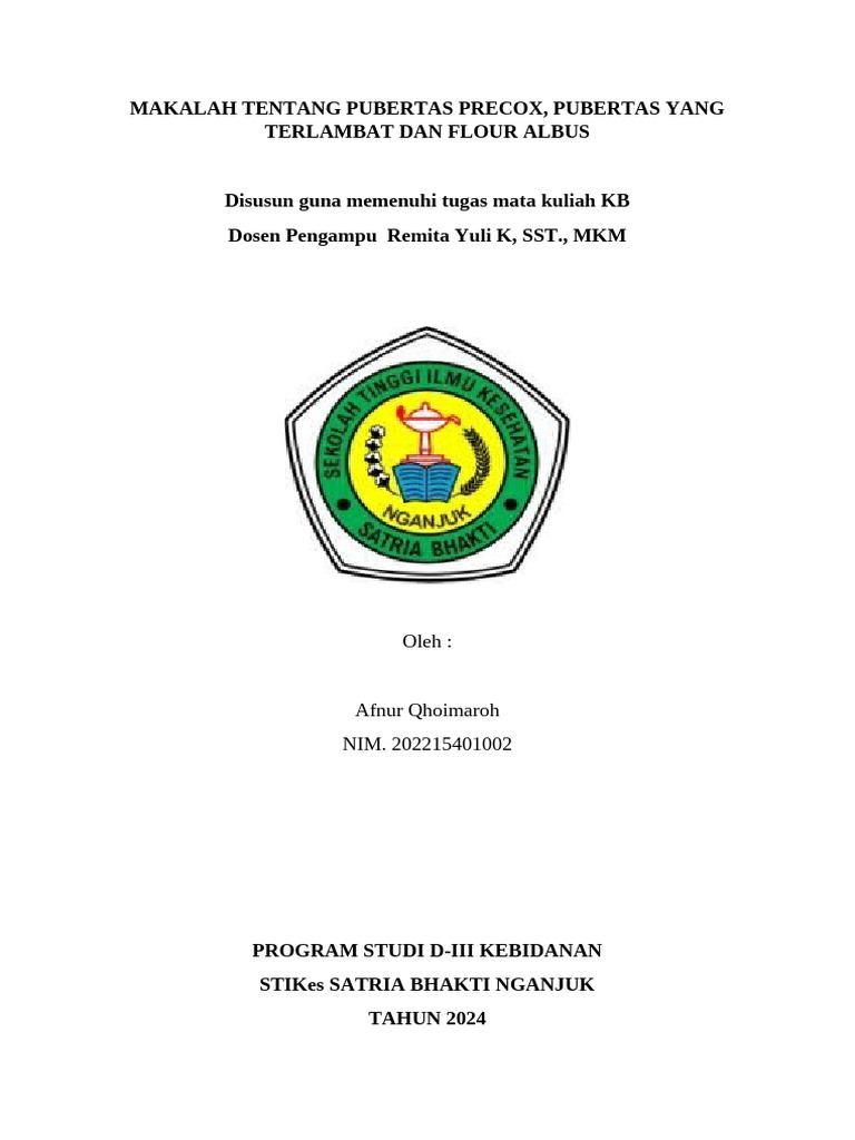 Makalah KB Tentang Pubertas | PDF