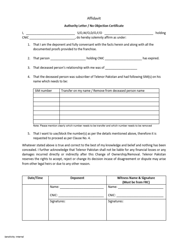 COO Disown - Deceased Case Undertaking | PDF