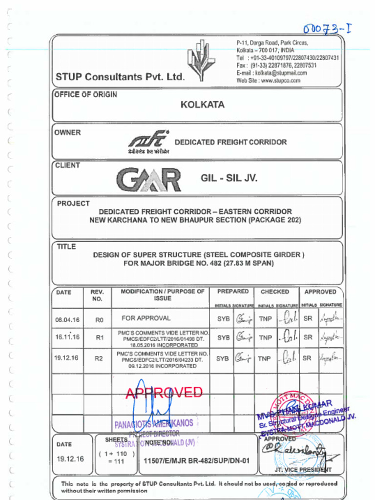 PMCS-EDFC2-LTT-2017-00073 Design Br. No. 482 01 Design of Super Structure | PDF