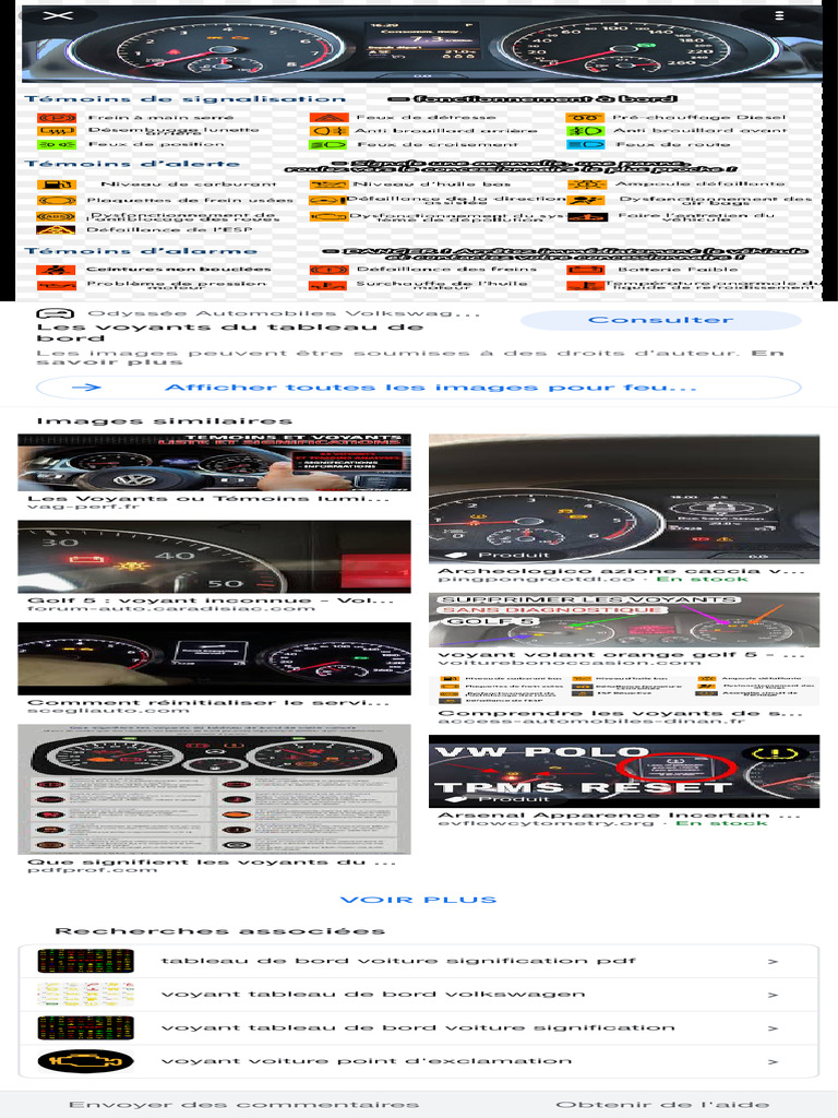 Feux de Tableau de Bord Volkswagen - Recherche Google | PDF