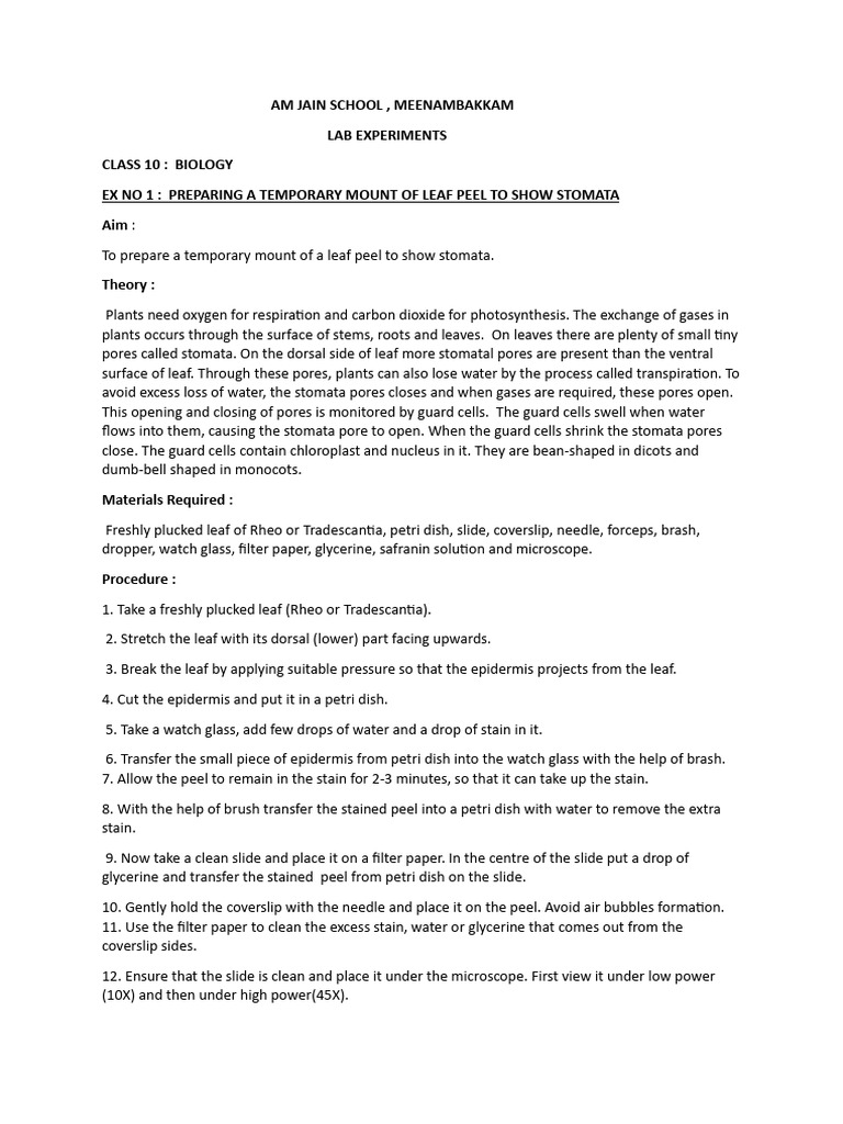 10 Bio Lab Notes | PDF