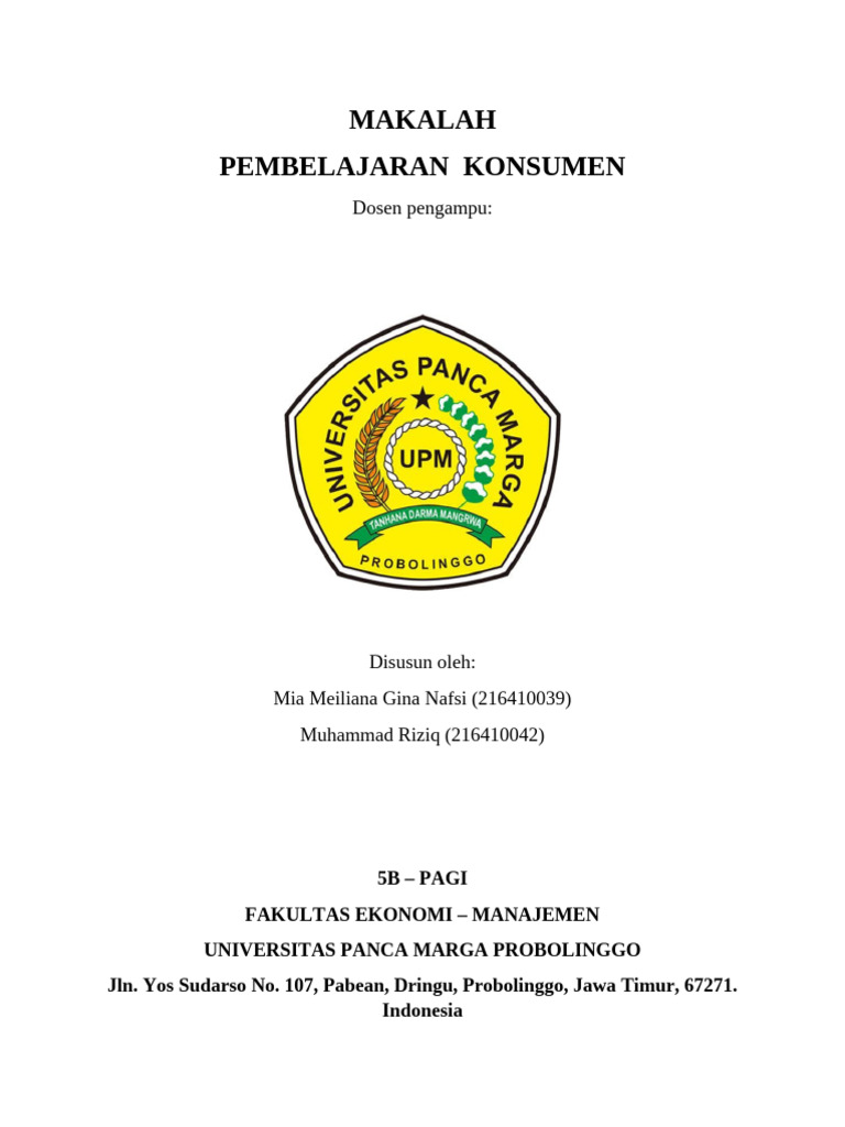 Makalah Pembelajaran Konsumen | PDF