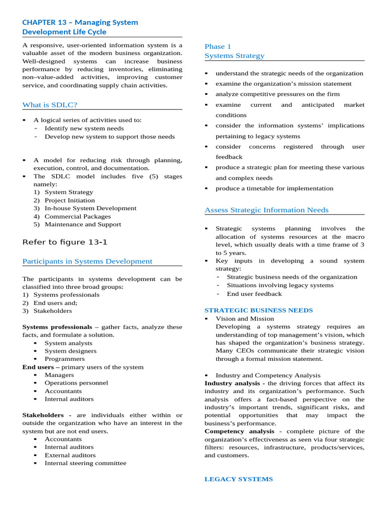 CHAPTER 13 - Managing SDLC | PDF