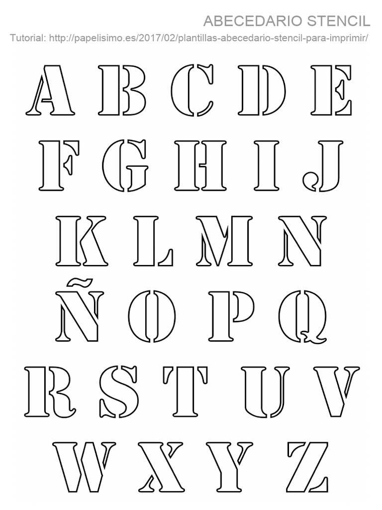 Plantillas Abecedario Estencil para Imprimir Stencil Alphabet | PDF
