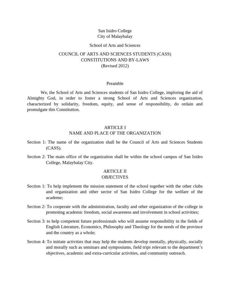 By-laws and Constitutions | PDF