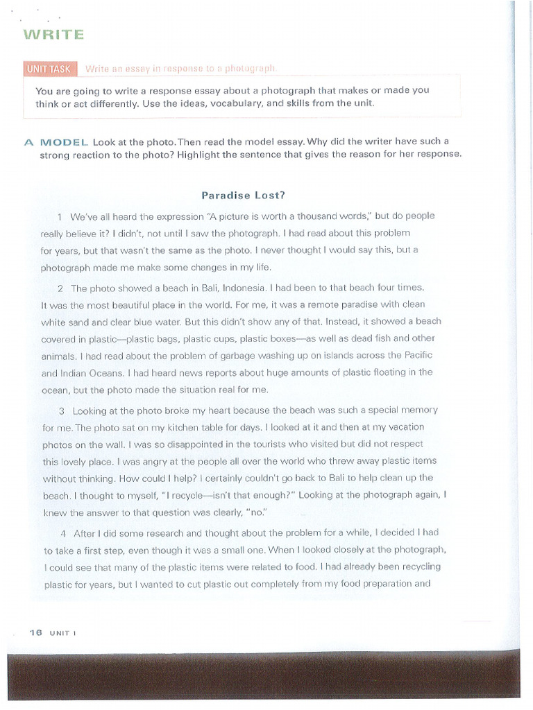 Reflect 5 Unit 1 Writing | PDF