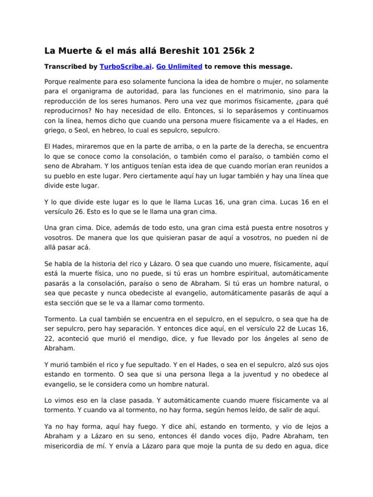 La Muerte & El Más Allá Bereshit 101 256k 2 | PDF