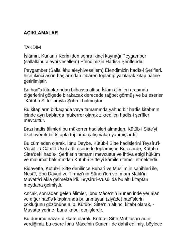 Kutubu Sitte 01. Cilt - Ibrahim Canan | PDF