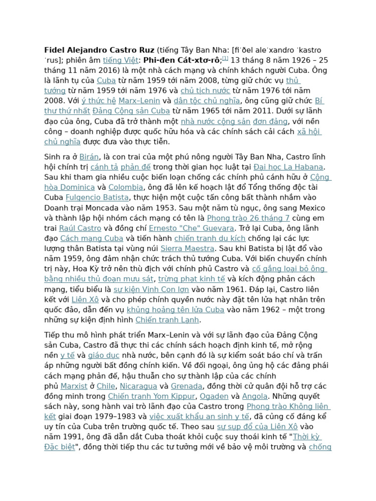 Fidel Alejandro Castro Ruz | PDF