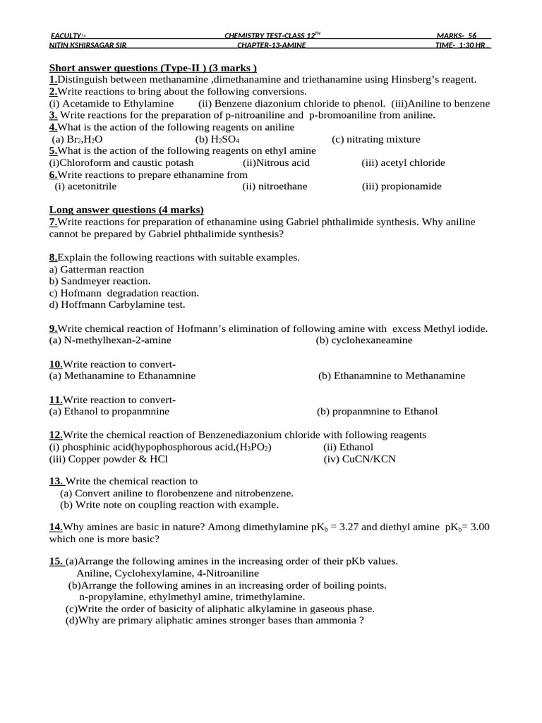 Amine Test | PDF